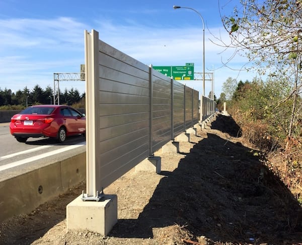 Noise barrier protects BC neighborhood from traffic noise