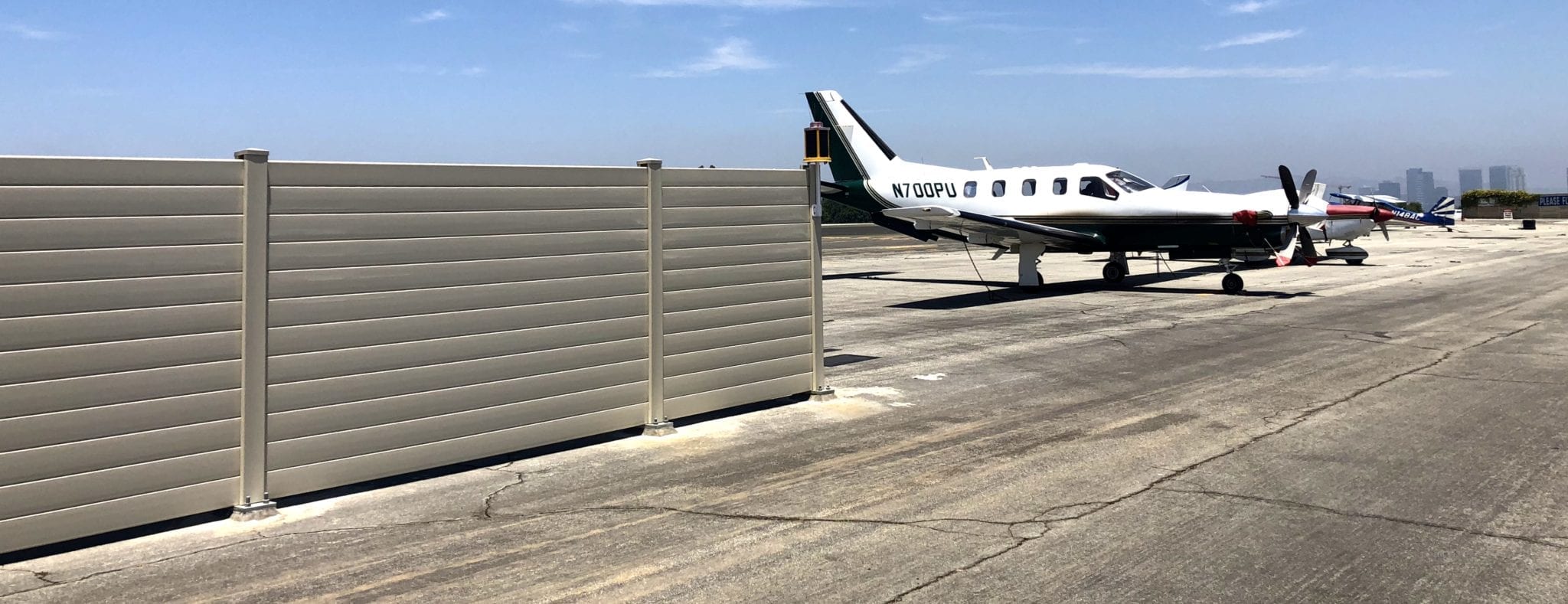 Tuf-Barrier sound wall mitigates airport noise in Santa Monica
